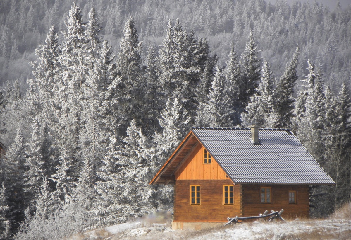 Beautiful Log Cabins In Winter